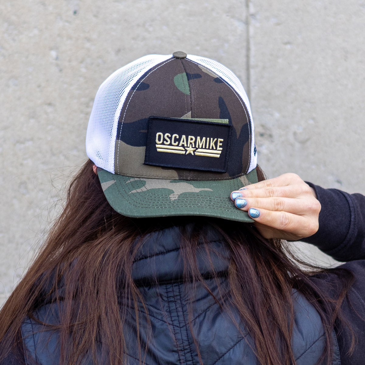 Woodland Camo Patch Hat - Oscar Mike Apparel
