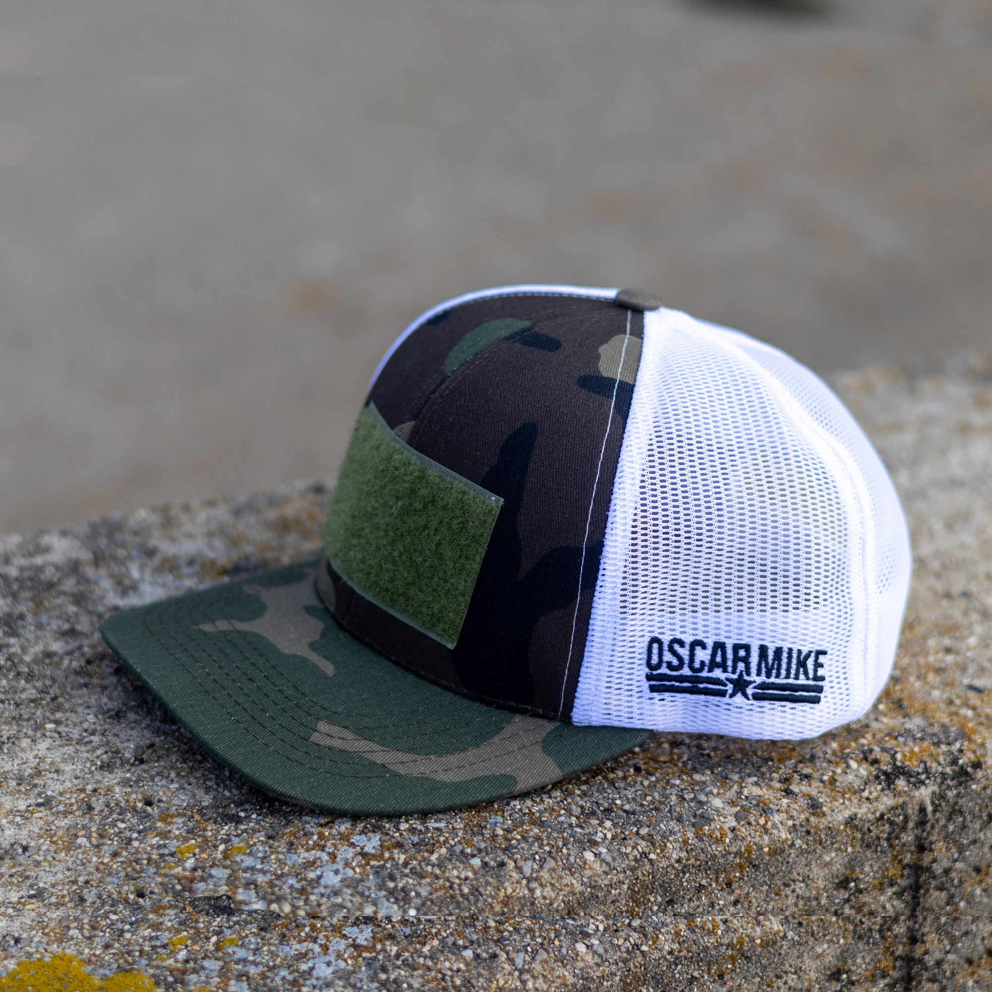 Woodland Camo Patch Hat - Oscar Mike Apparel